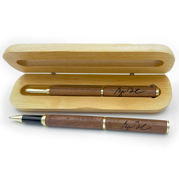 Walnut Pen with Signature of President George W. Bush and Maple Wood B ...