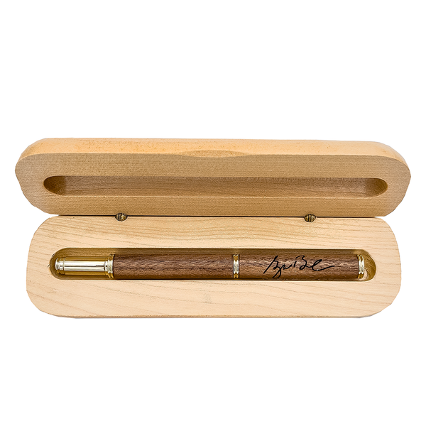 Walnut Pen with Signature of President George W. Bush and Maple Wood B ...