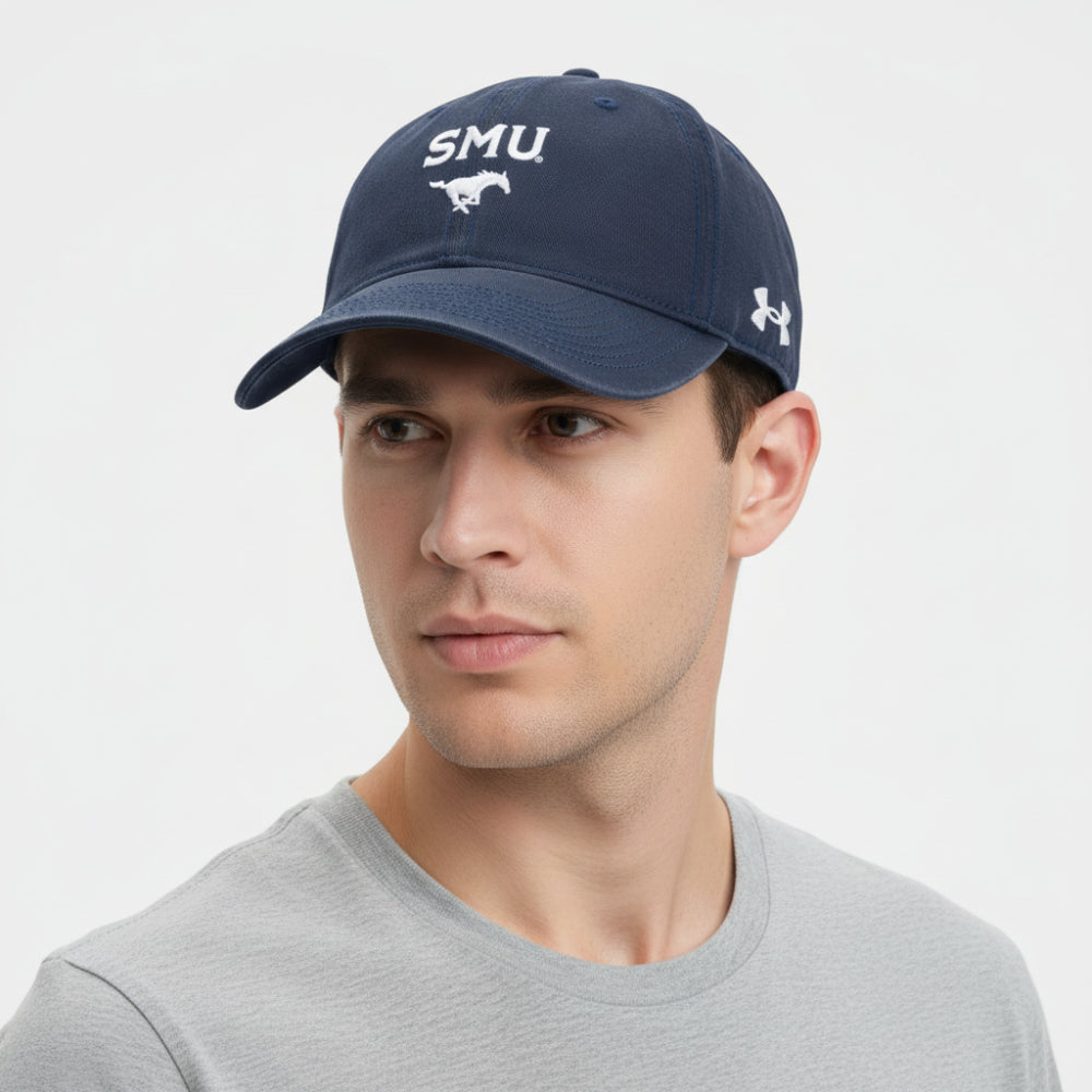SMU Garment Washed Cotton Adjustable Cap only $34.99 | Navy | George W ...
